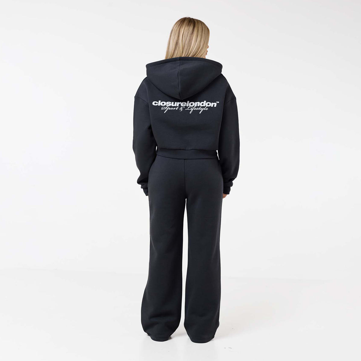 Stacked Crop Tracksuit | Washed Black – Closure London