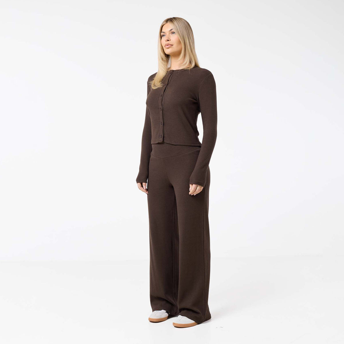 Ribbed Open Hem Set | Coffee – Closure London