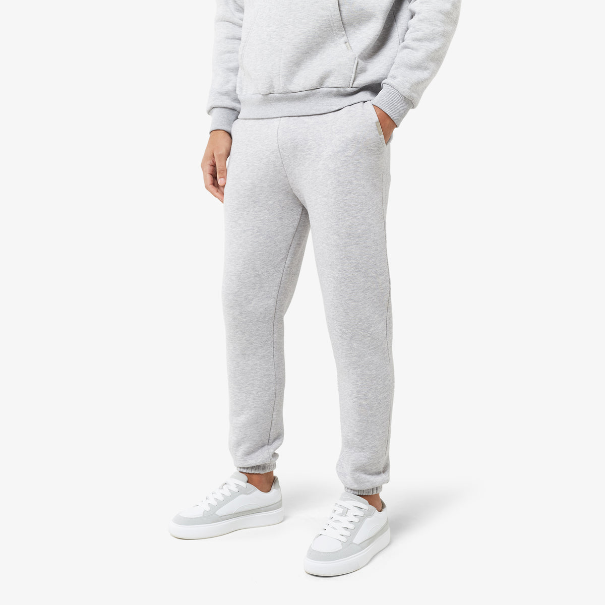 Relaxed Fit Cuffed Jogger | Grey Marl – Closure London