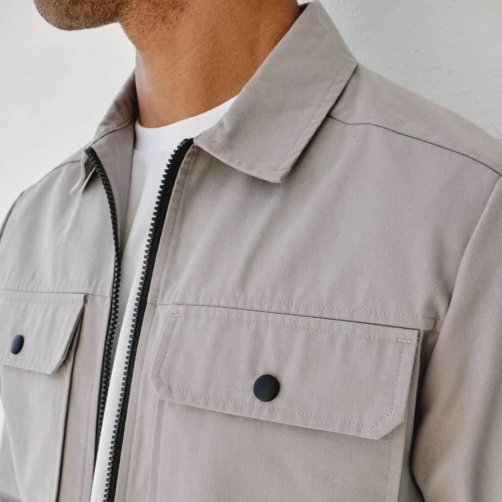 Utility Overshirt | Ice Grey – Closure London