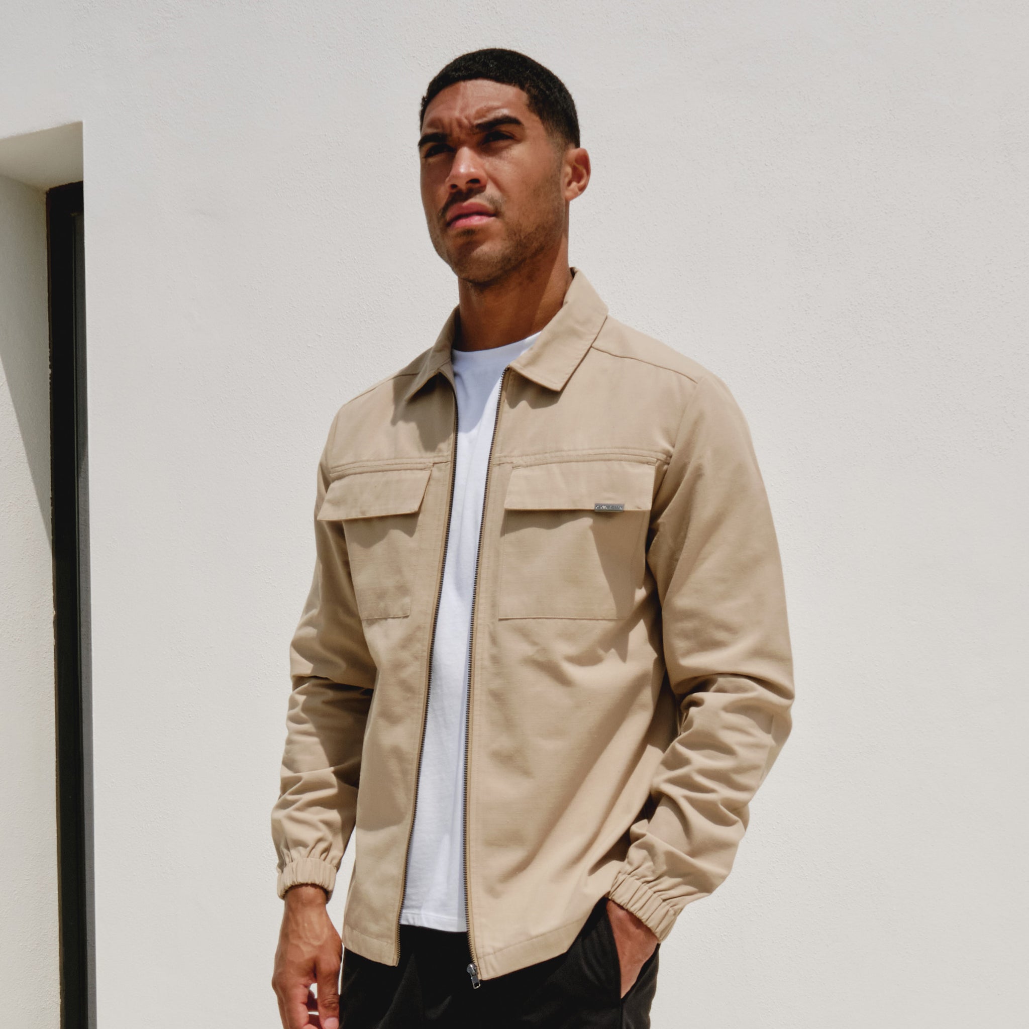 Smart Utility Overshirt | Sand – Closure London