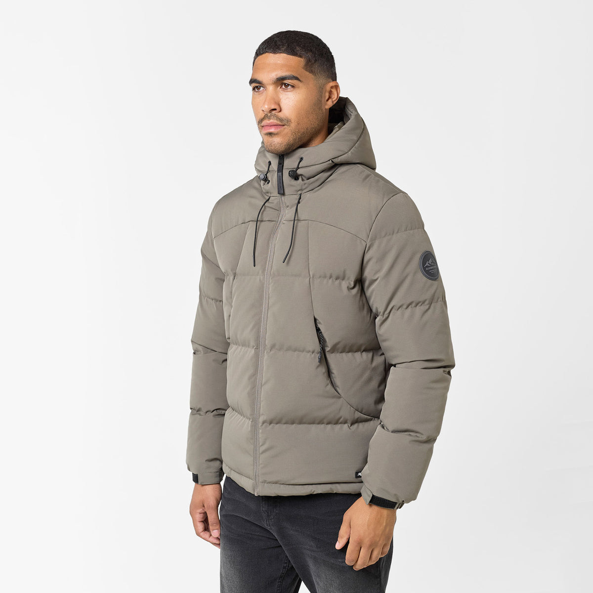 Ripstop Racer Puffer Jacket | Washed Khaki – Closure London