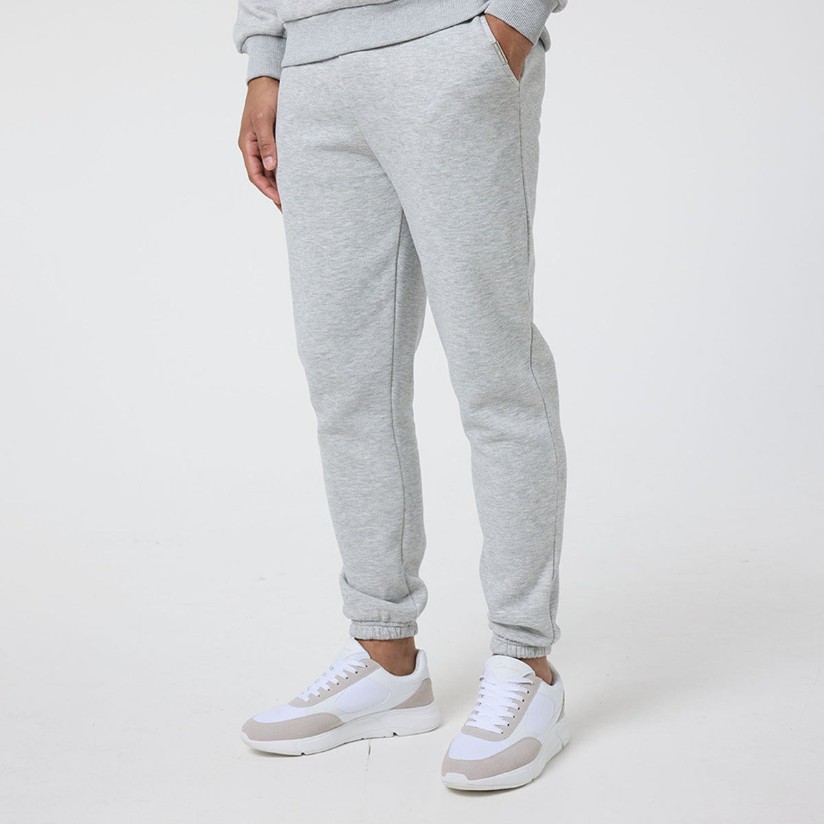 Relaxed Fit Cuffed Jogger | Grey Marl – Closure London