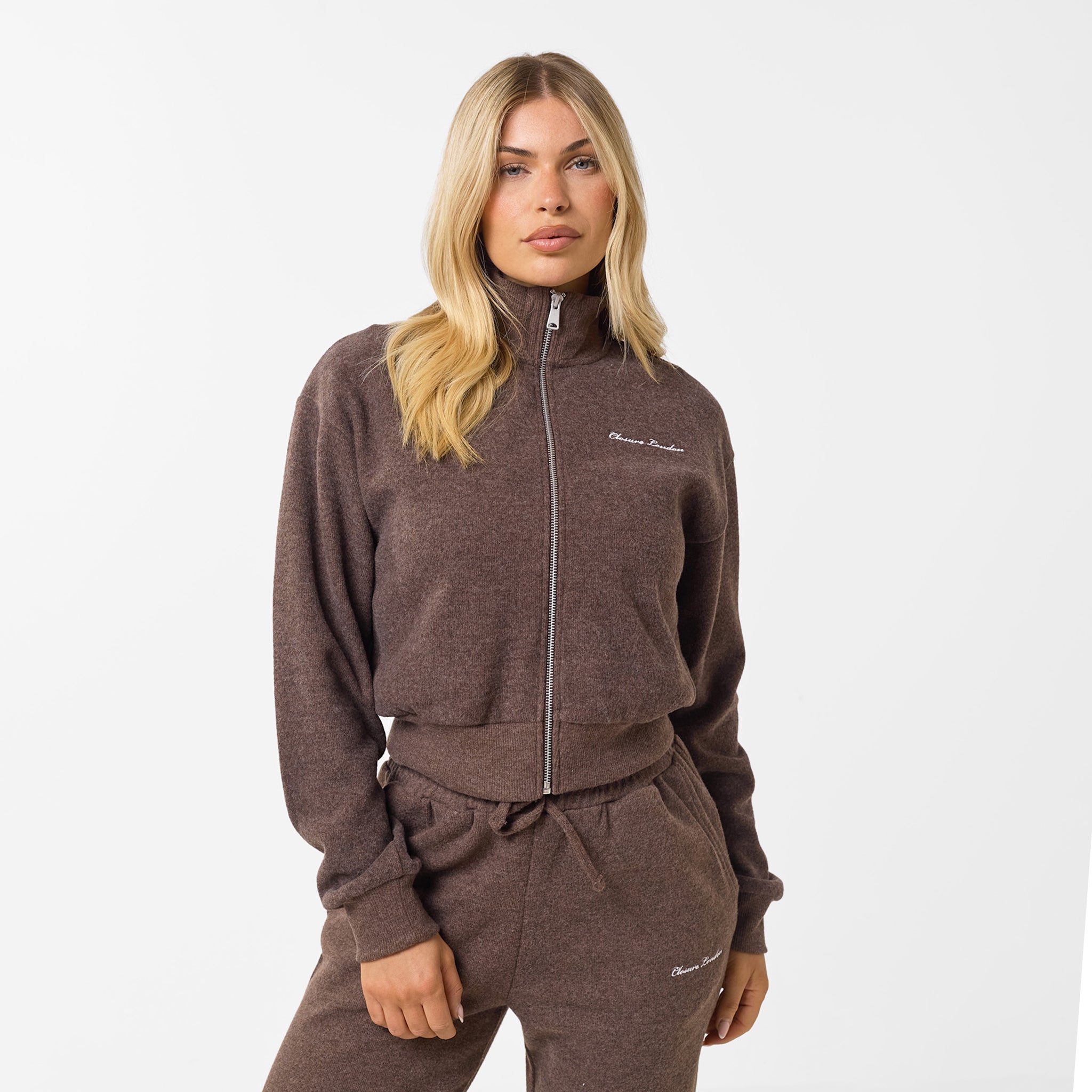 Soft Knit Bomber Tracksuit | Coffee – Closure London