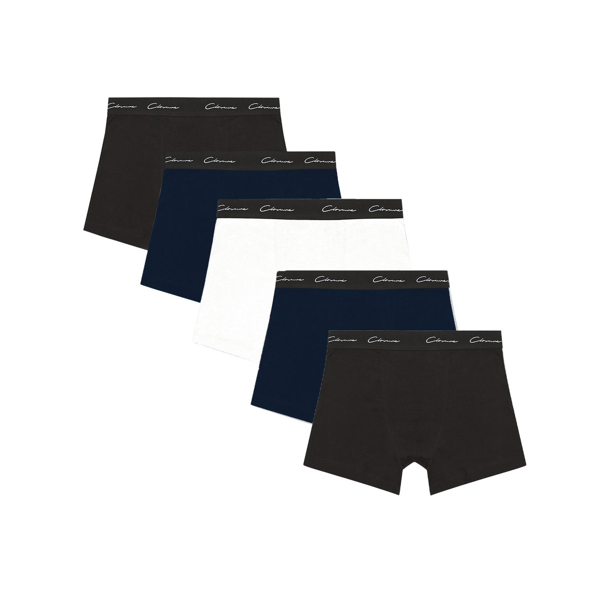 5-Pack Classic Signature Boxers | Black/Navy/White – Closure London